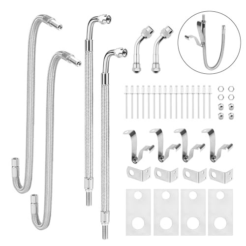 Dually Valve Stem Extenders Kit, Stainless Steel Braided Valve Stem 2 ...