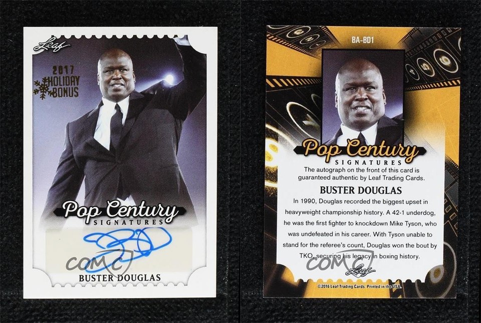 2016 Leaf Pop Century 2017 Holiday Bonus Buster Douglas #BA-BD1 Auto ...