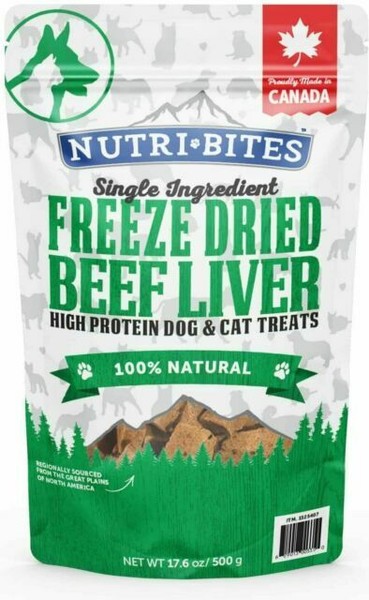 Nutri Bites Single Ingredient Freeze Dried Beef Liver High Protein Dog ...