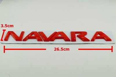 PLASTIC EMBLEM DECAL RED LOGO 3D NAVARA LETTERS INSTALL WITH TAPE 3M 26 ...