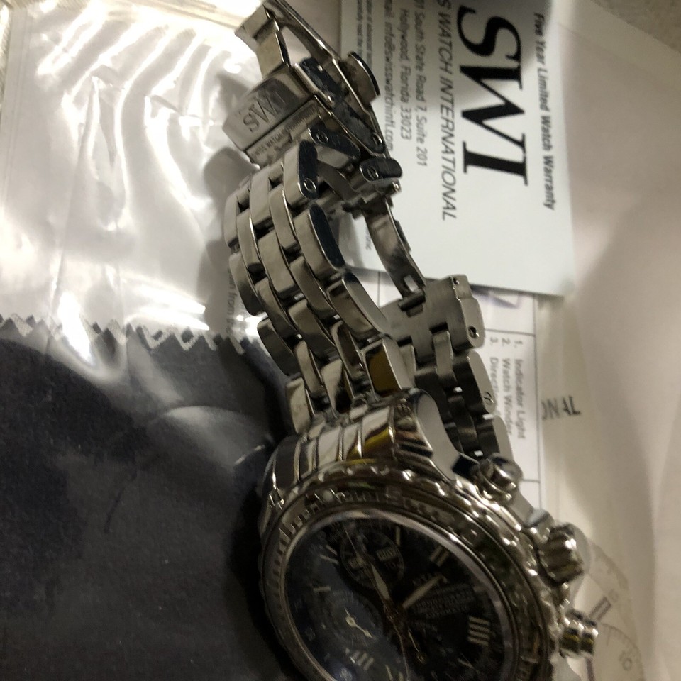 SWI Chronograph Blue Dial Steel 42 mm Limited Edition Automatic Watch ...