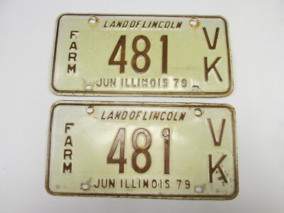 LP9 1979 llinois IL Truck Car Farm Rated License Plate a little rust ...