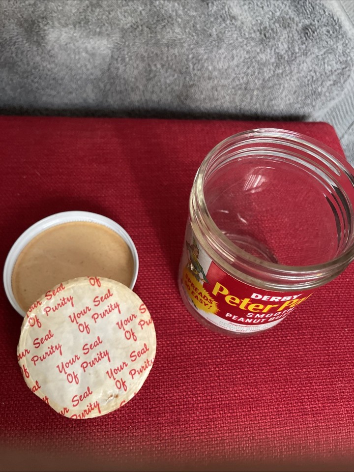 Vintage Peter Pan Smooth Peanut Butter Glass Jar with Original Lid W ...