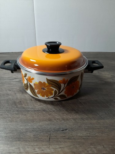 Capri Enamel pot Made In Spain Vintage Mid Centry modern | eBay