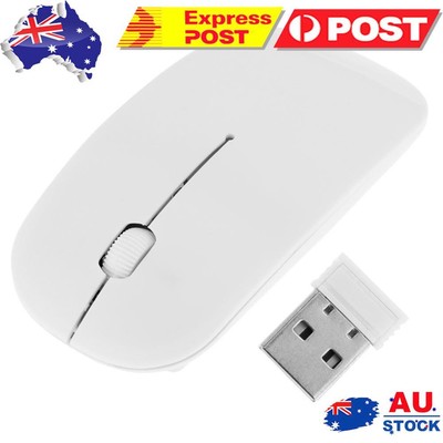 2.4GHz Cordless Mouse 3 Buttons 1000 Computer Mice for Laptop (White ...