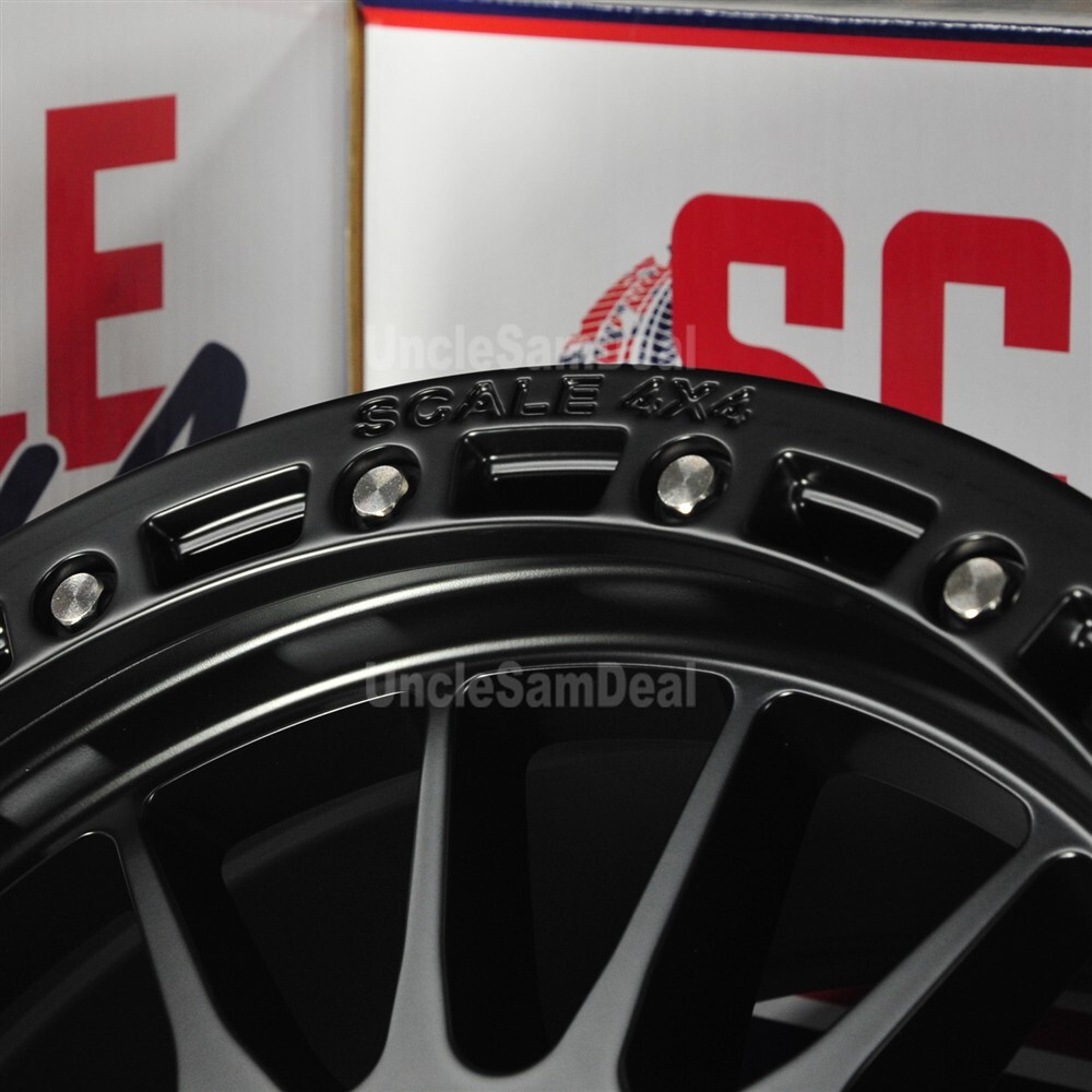 (SET 4) 17x8.5 6x139.7 6x5.5 0 OFFSET SCALE 4x4 S01 BLACK 15 SPOKES ...
