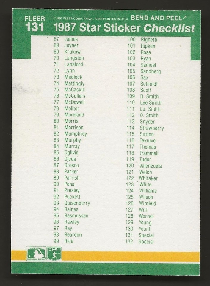 1987 Fleer Star Stickers #131 Don Mattingly | eBay
