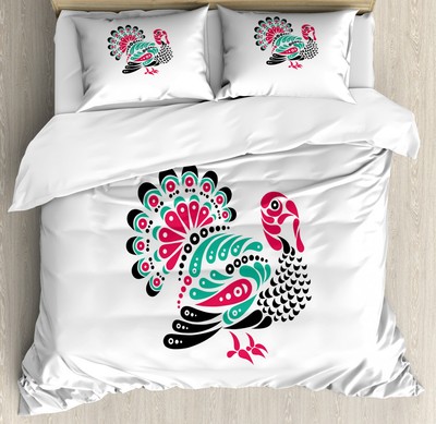 Turkey Duvet Cover Set with Pillow Shams Thanksgiving Animal Print | eBay