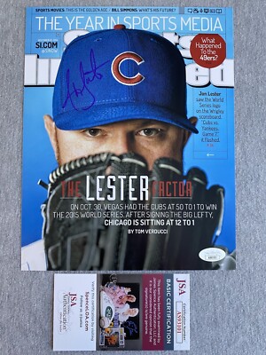 JON LESTER AUTOGRAPH 8x10 SPORTS ILLUSTRATED 12/22/2014 COVER PHOTO JSA ...