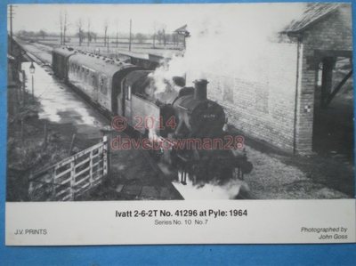 POSTCARD LMS IVATT 2-6-2T LOCO NO 41296 AT PYLE 1964 | eBay UK