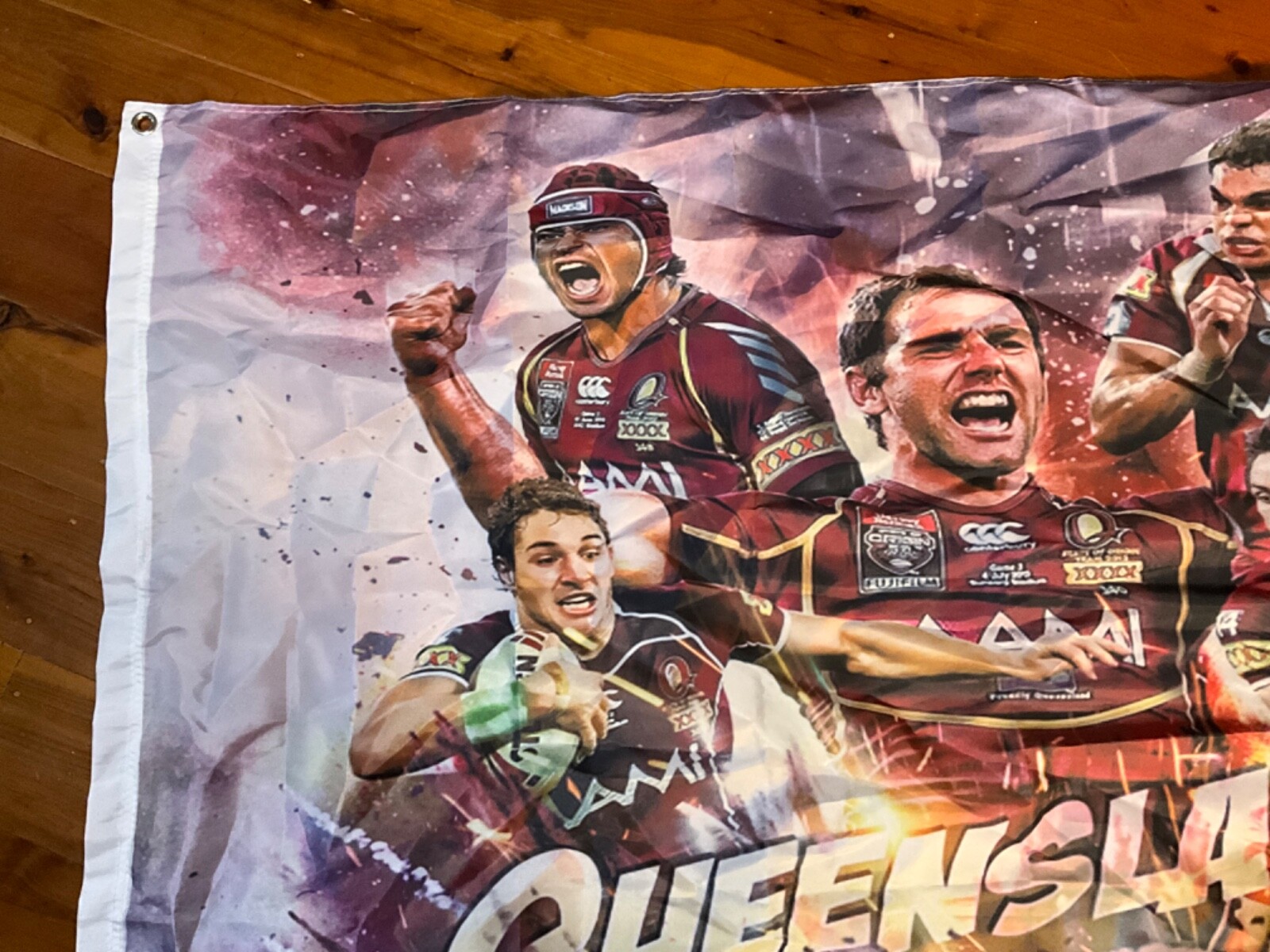 PRE OWNED. STATE of origin QLD MAROONS poster man cave wall hanging ...