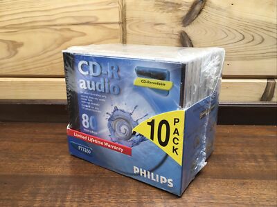New Philips 10 Pack CD-R Blank CDs & Full Size Jewel Cases P73260 80 ...