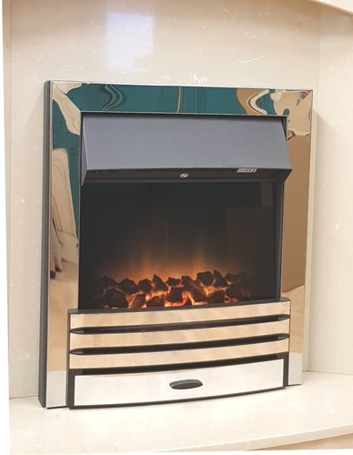 ELECTRIC FIRE CHROME COAL FLAME LED REMOTE CONTROL INSET FIRE HEATER ...