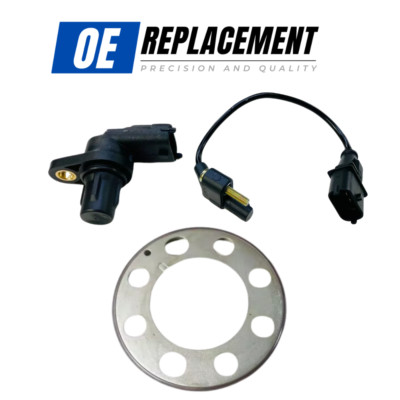 CRANKSHAFT & CAMSHAFT SENSOR + RELUCTOR WHEEL FOR JEEP WRANGLER 07-18 2 ...