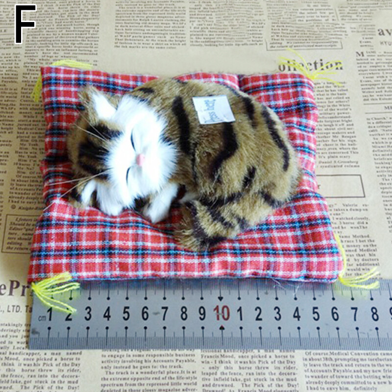 Cute Plush Stuffed Toy Realistic Simulation Sleeping Cat Kids Animal ...