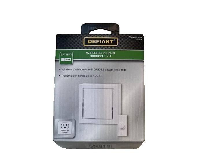 NEW Defiant Wireless Plug-In Doorbell Kit with Wireless Push Button ...
