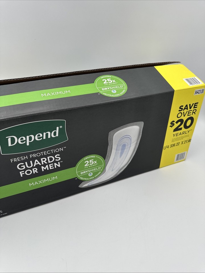 Depend Incontinence Guards for Men, Maximum Absorbency, 110 ct | eBay