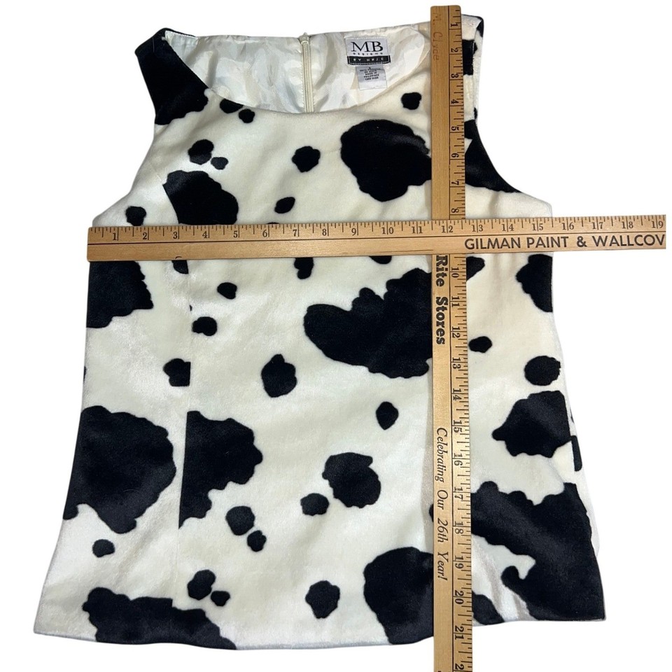 Vintage MB Design by MBJC Cow Print Faux Fur Halter Top Womens | eBay