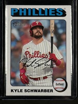 2024 Topps Heritage Kyle Schwarber White Border #161 Philadelphia ...