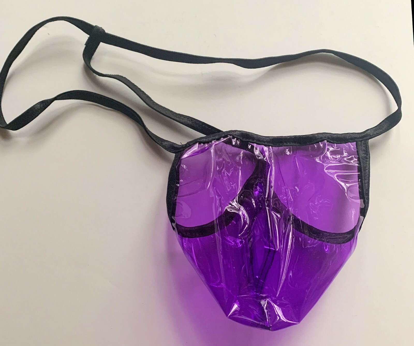 Men's PLASTIC G String Thong New CALIFORNIA CUT Clear PVC Exotic Fetish ...