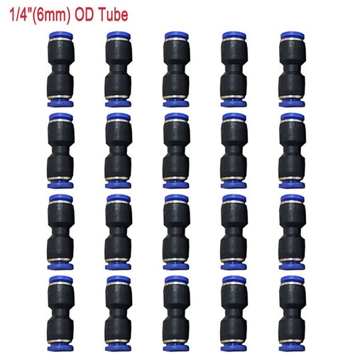 20X QUICK Pneumatic Straight Union Push 1/4"(6mm) OD Tube To Connect ...