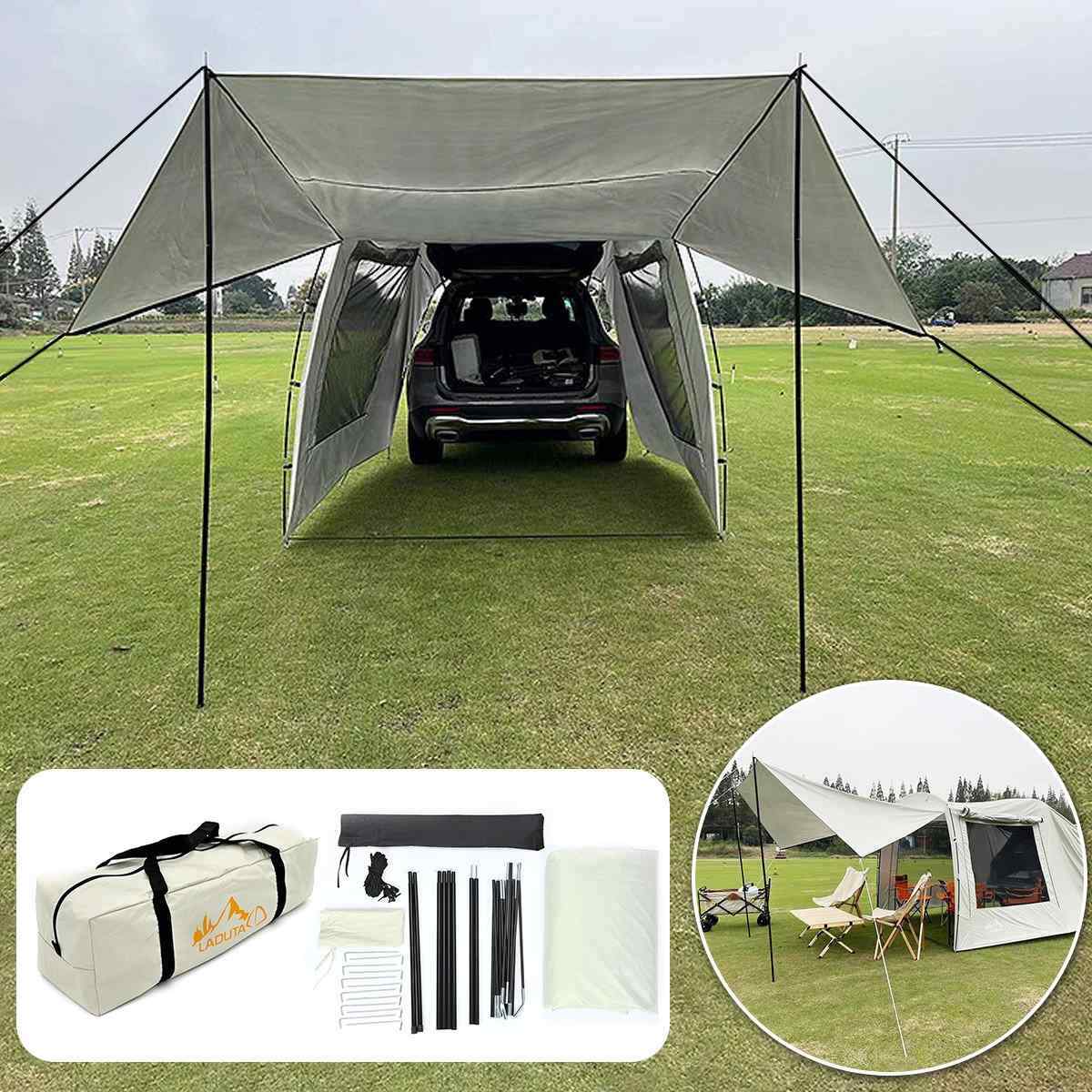 Car Trunk Rear Tent Universal SUV Tailgate Camping Shelter Anti-UV ...