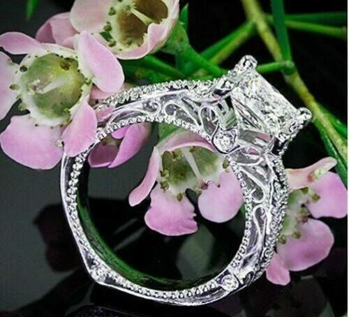 Princess Cut 2.60Ct Diamond 14k White Gold Engagement Ring Simulated in ...