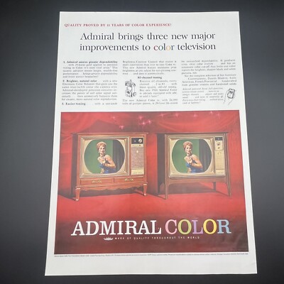 Admiral Color Television 1964 Vtg Print Ad 10"x13.75" Chancellor ...