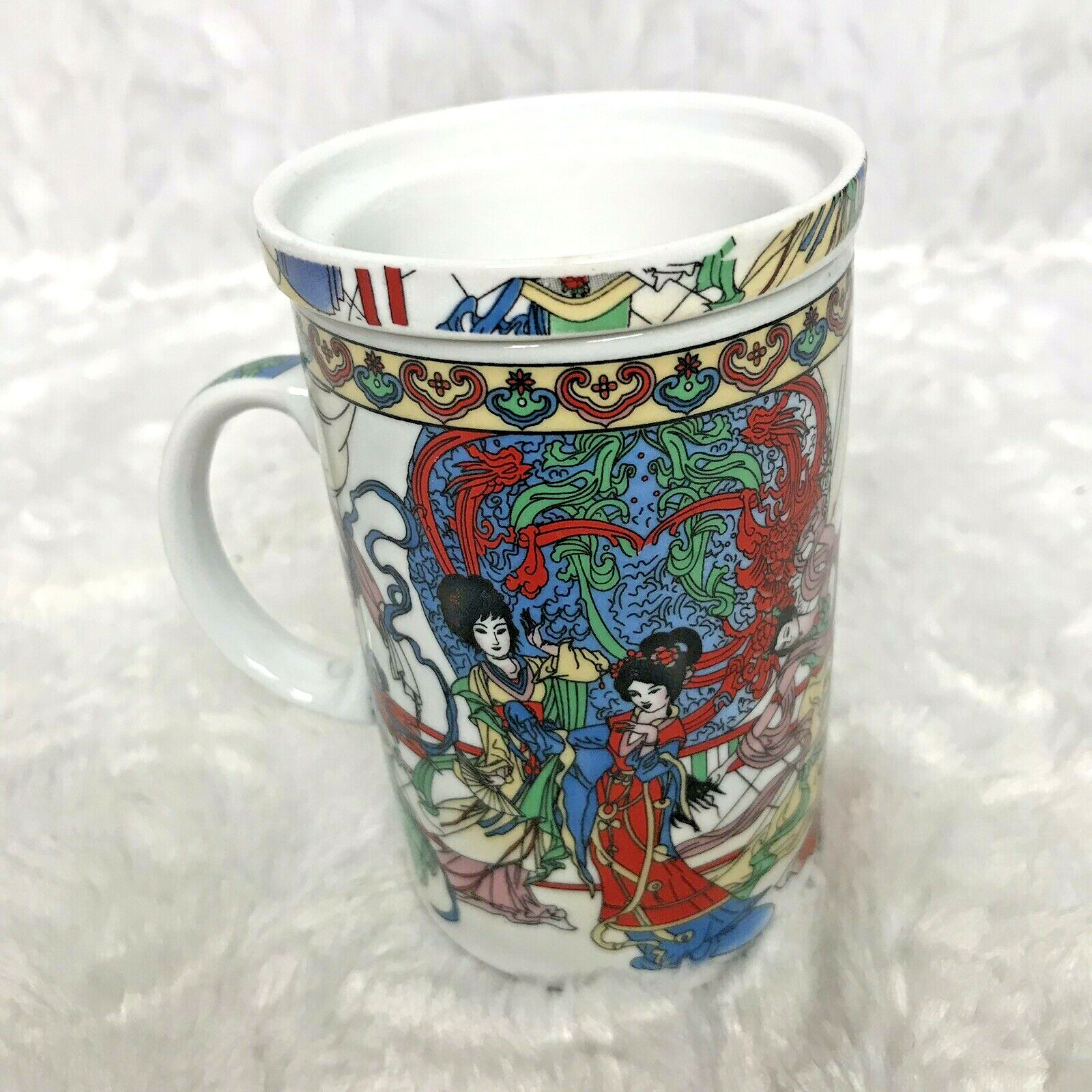 Japanese Ladies Themed Tea Cup Mug Porcelain with Strainer Infuser | eBay