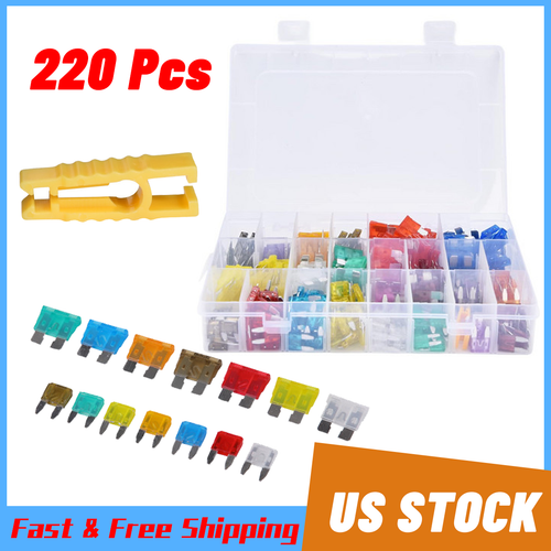 220pc Blade Fuse Assortment Auto Car Truck Motorcycle Fuses Kit | eBay