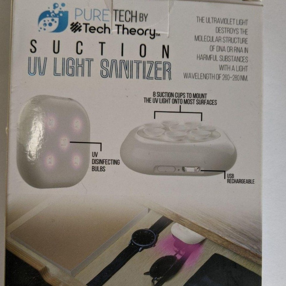 Pure Tech Suction Cups UV Light Sanitizer USB Kills Germs Post Pandemic ...