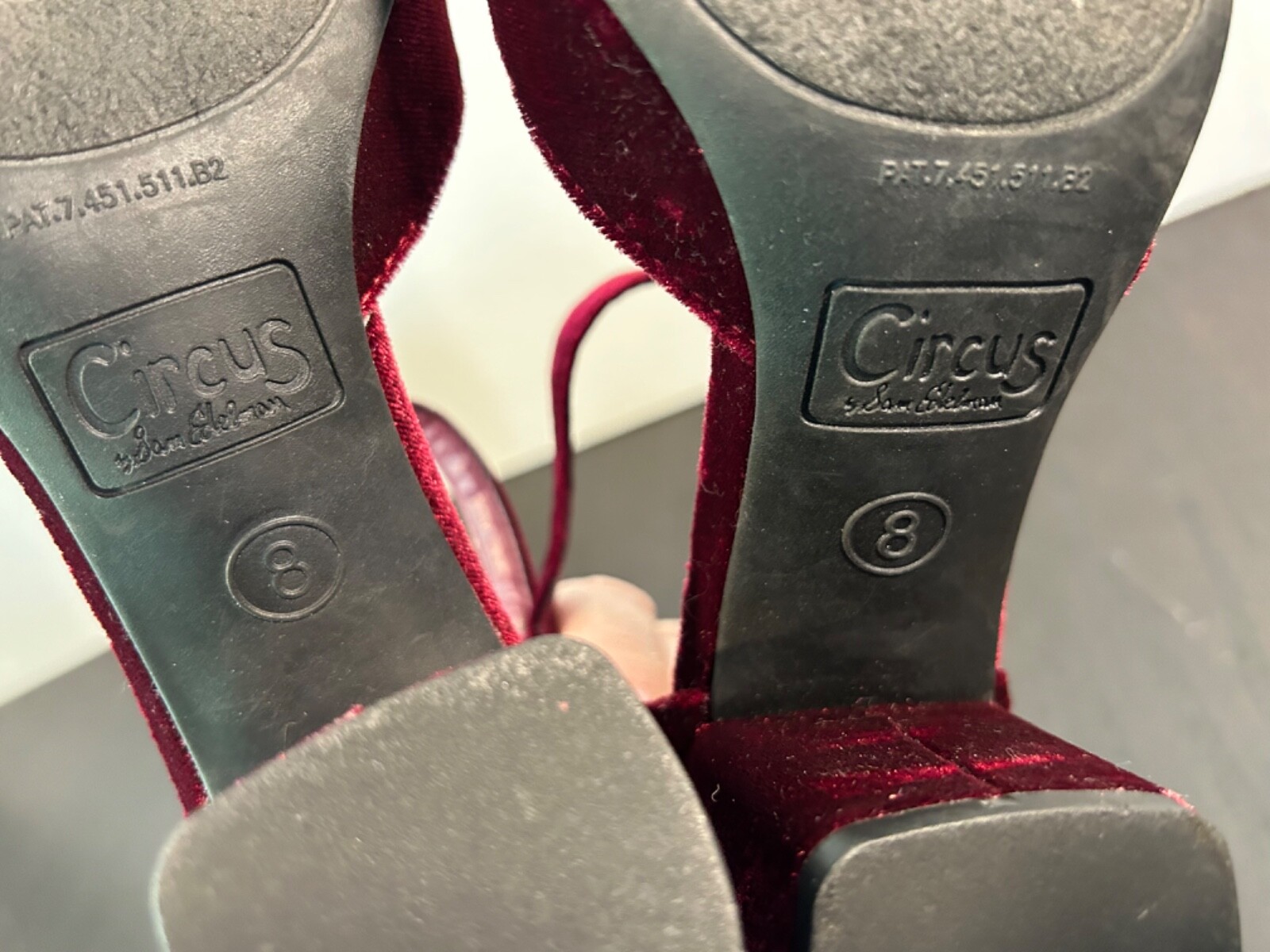 Sam Edelman Circus D’Orsay Burgundy Red Velvet Heels … - Gem