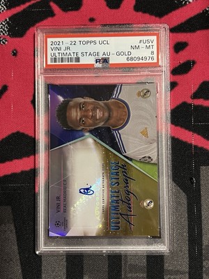 Vini Vinicius Jr 2021-22 Topps UCL Ultimate Stage Auto Gold /50 PSA 8 ...