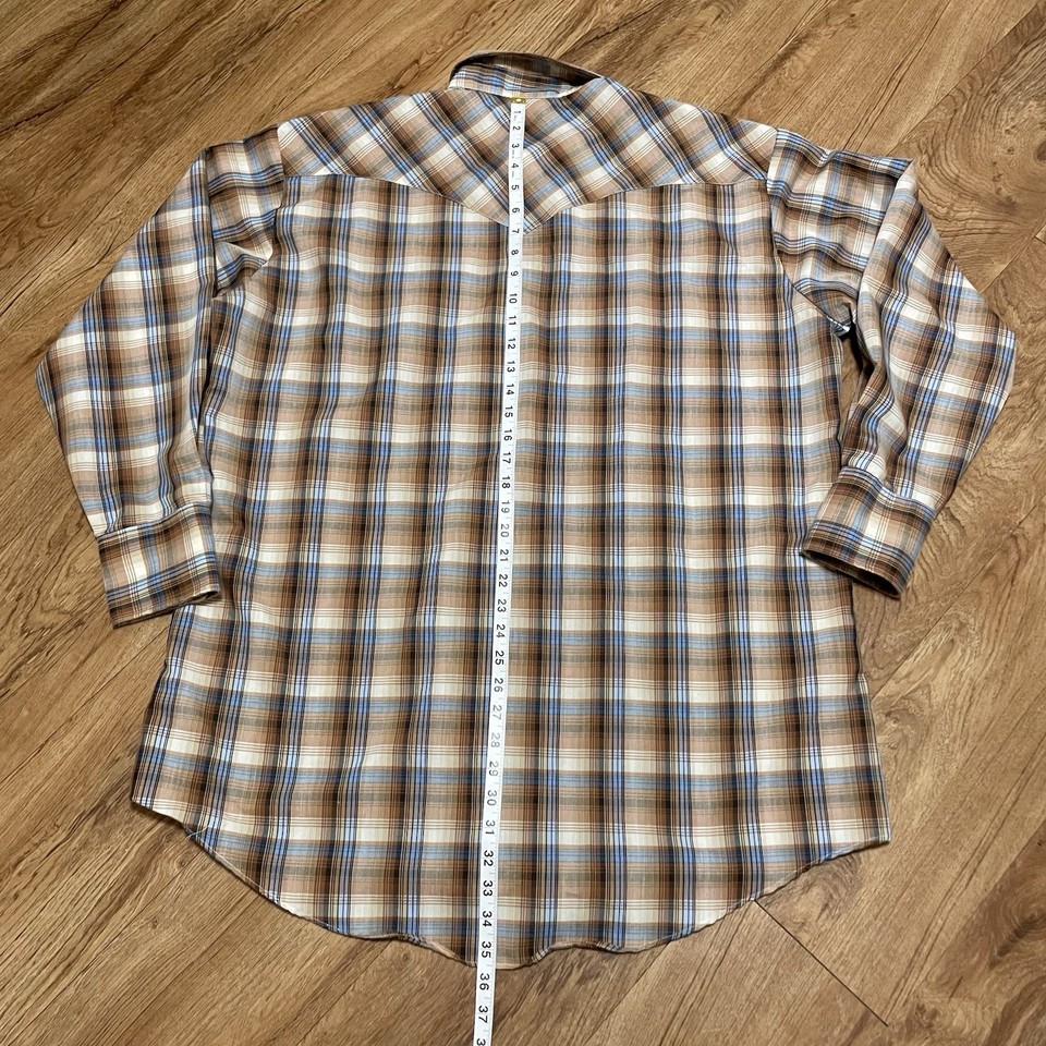 Vintage H Bar C Ranchwear Western Shirt Men 18-35 Long Sleeve Pearl ...