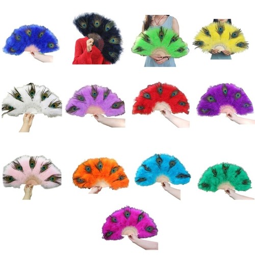 Plumages Fan Folding Fan Handheld Flapper Fan Wedding Dancing Party ...