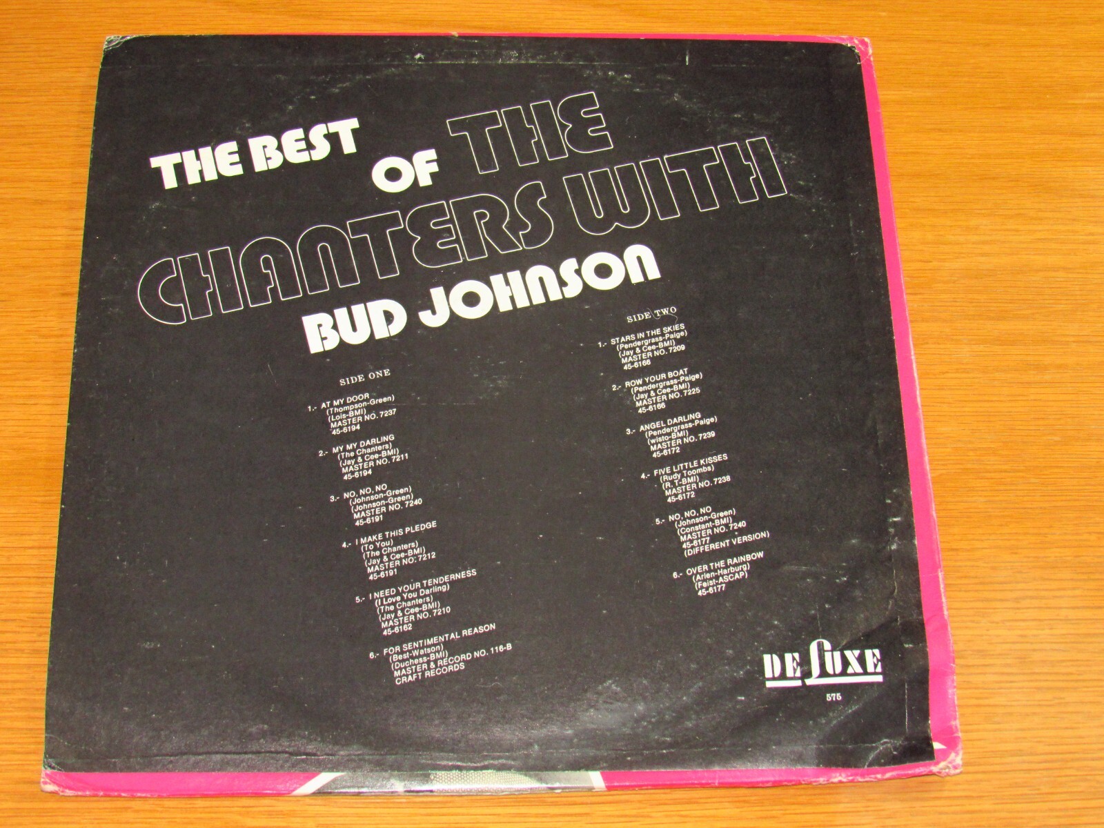 MONO DOO WOP LP - THE CHANTERS - DELUXE 575 - "THE BEST OF THE CHANTERS ...