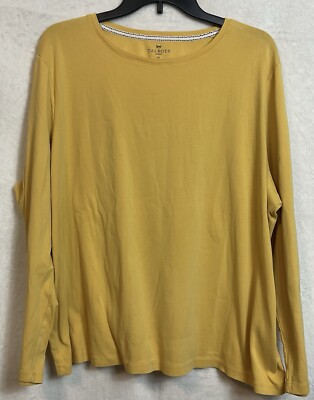 Talbots Top Women’s Size 3X Yellow Long Sleeve Pima Cotton Round Neck ...