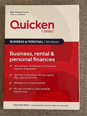Quicken Classic Business & Personal 1 Year Subscription Key Card New ...