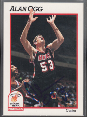 ALAN OGG 1991-92 NBA Hoops #388 Miami Heat Signed Autographed Rookie RC ...