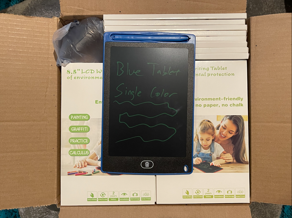 LCD Drawing Tablets Blue 40 Count 8.5" Portable LCD Writing Erasable ...