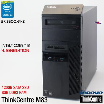 IBM LENOVO THINKCENTRE M83 10BE I3 Computer PC 120GB SSD 8GB RS-232 ...