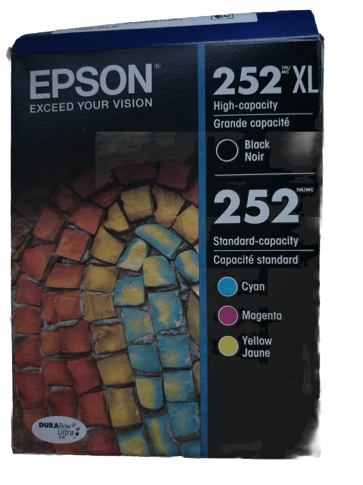 Epson 252XL/252 Black/Tri-Color Ink Cartridge 4 Pack Genuine Original ...