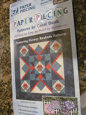 *Carol Doak's Beginner Series Paper Piecing Quilt ptrn "FLOWER BASKETS ...
