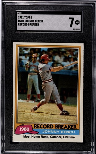 1981 Topps #201 Johnny Bench Record Breaker SGC 7 Cincinnati Reds | eBay