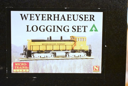 N Scale Micro Trains 993 01 550 Weyerhaeuser Diesel Loco Logging Train ...