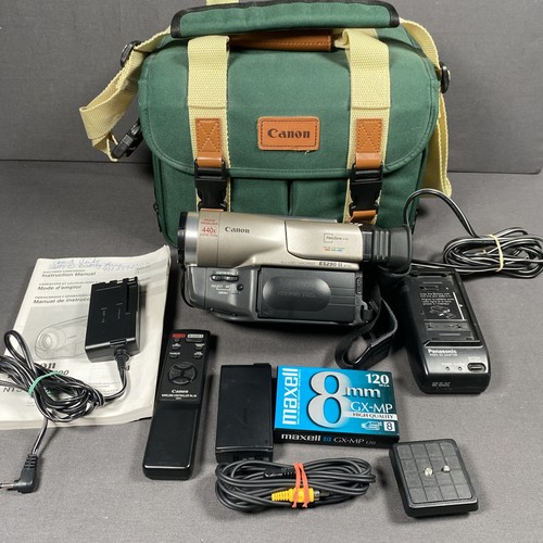 Canon ES290 8mm Video8 Camcorder VCR Player Camera Remote Tape Case Man ...