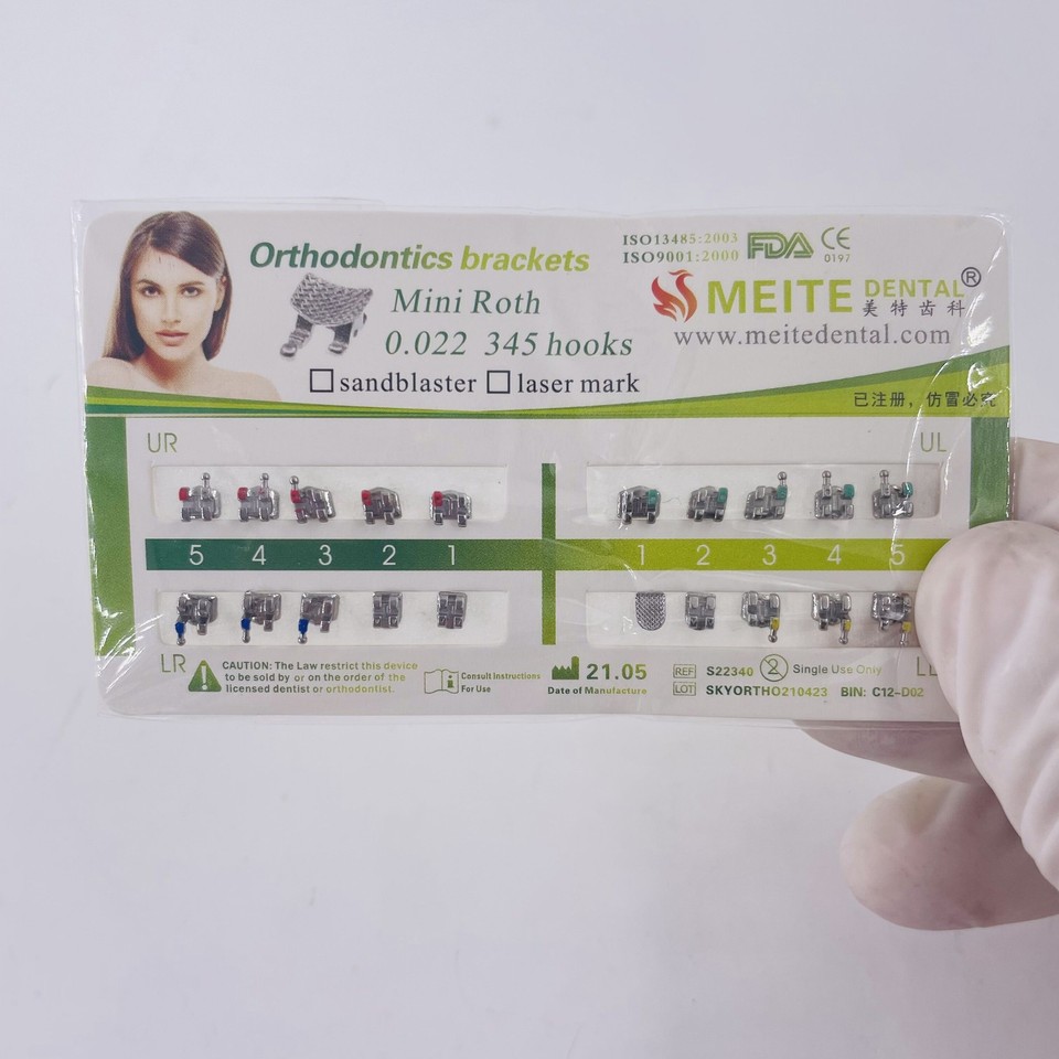 5 Kit Mini Dental Orthodontic Brackets Metal Braces Roth/MBT Slot.022 3 ...