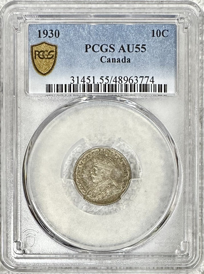 1930 CANADIAN DIME 10 CENTS PCGS AU55 GOLD SHEILD | eBay
