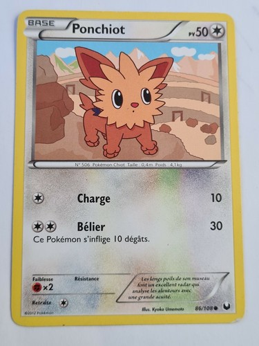 Carte Pokemon Française ponchiot 86/108 explorateur obscurs | eBay