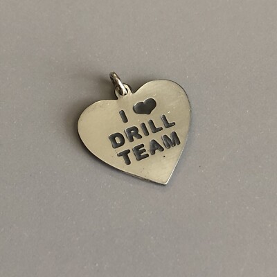 Vintage I Heart Love Drill Team STERLING 925 Silver Charm For Charm ...